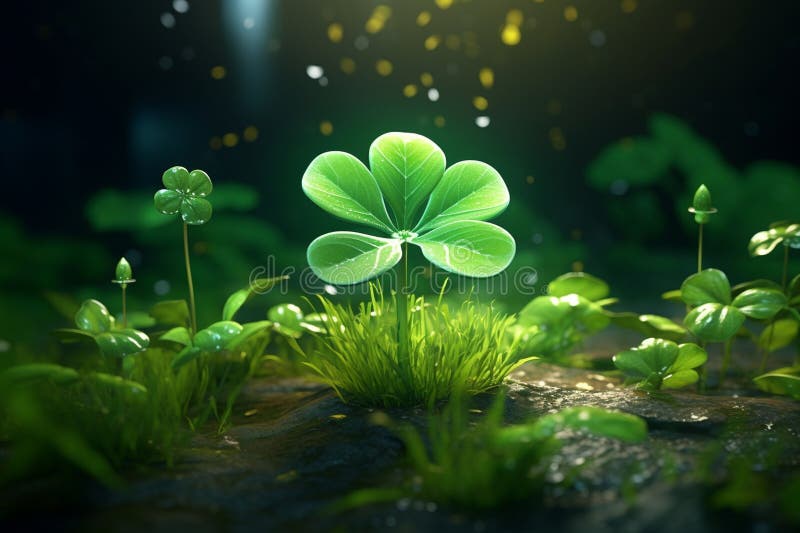 Feature a Stylized Illustration of a Clover. Generative Ai Stock ...