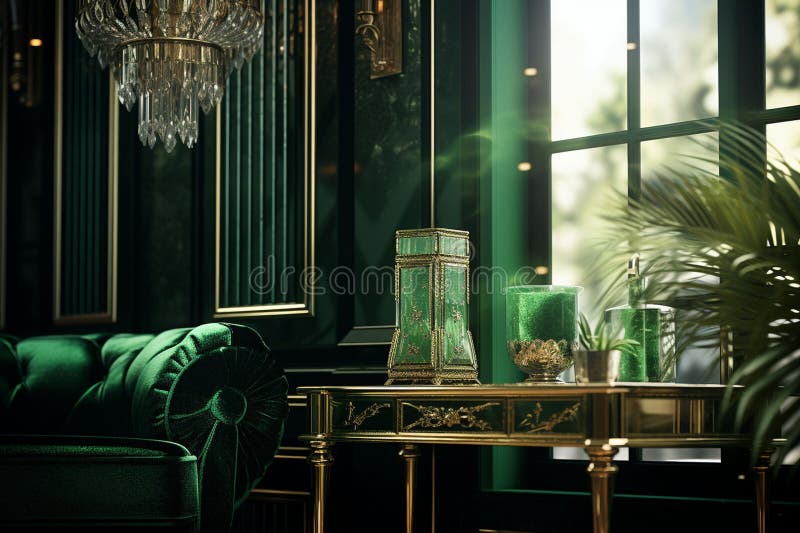 Feature the Timeless Elegance of Emerald Green Stock Illustration ...