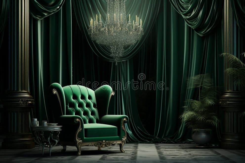 Feature the Timeless Elegance of Emerald Green. Generative Ai Stock Illustration - Illustration ...