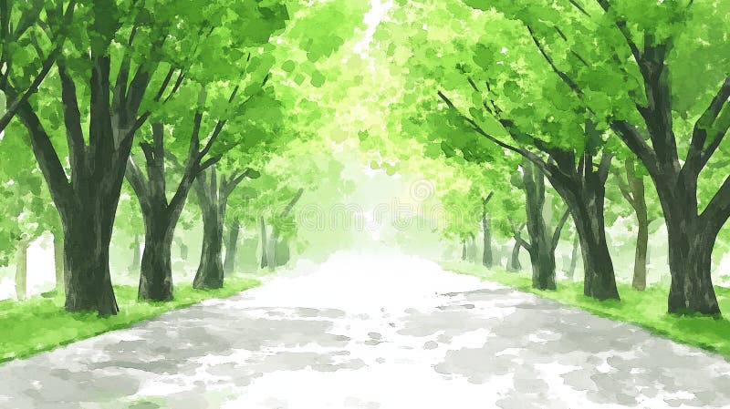 Featured in this Illustration is a City Plan with Trees and Pathways ...
