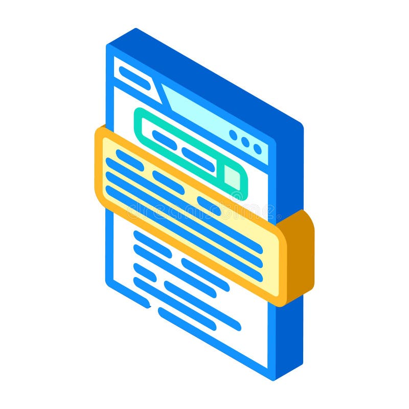 Featured Snippet Seo Isometric Icon Vector Illustration Stock Vector ...