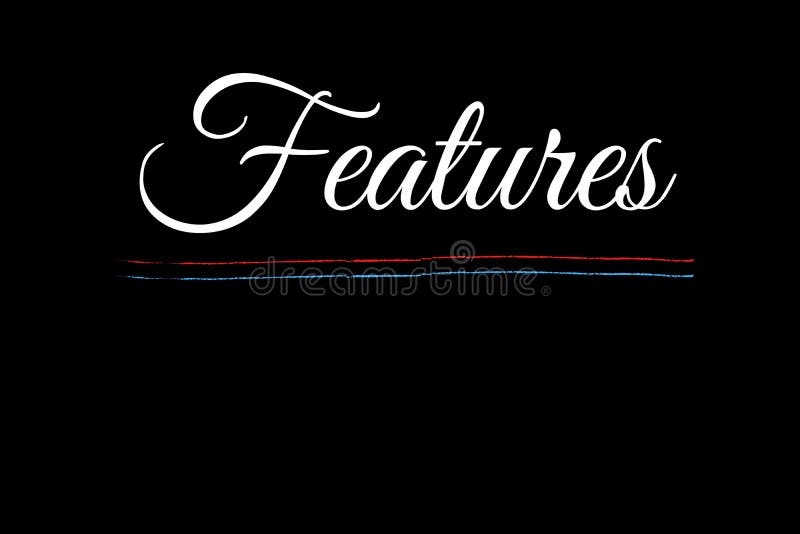 Features Word Written on the Chalkboard. Stock Illustration ...