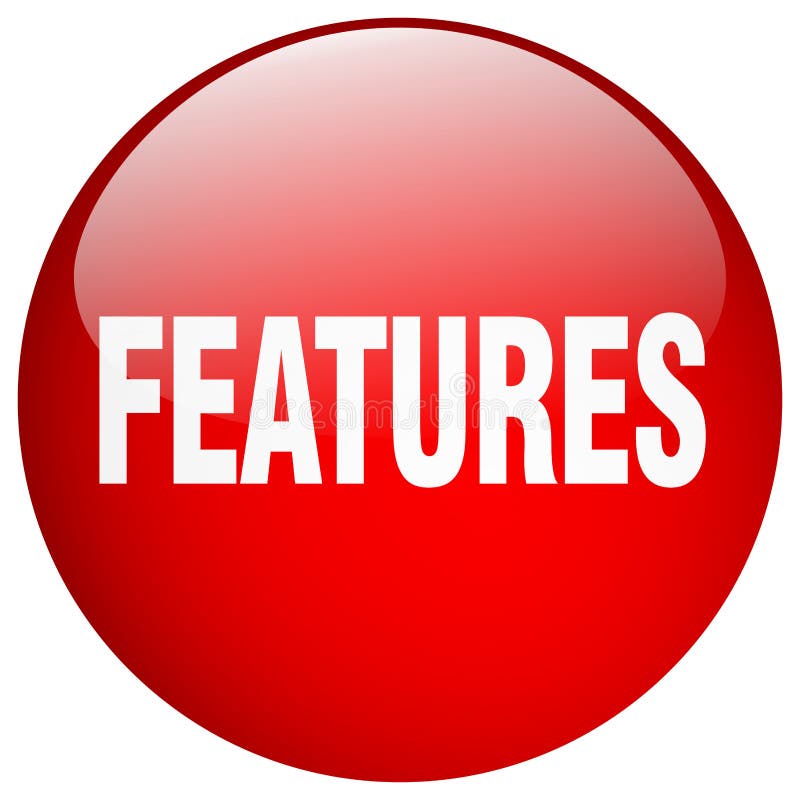 Features Round Green Sticker Stock Vector - Illustration of label ...