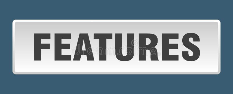 Features Button. Features Square Isolated Push Button Stock Vector ...