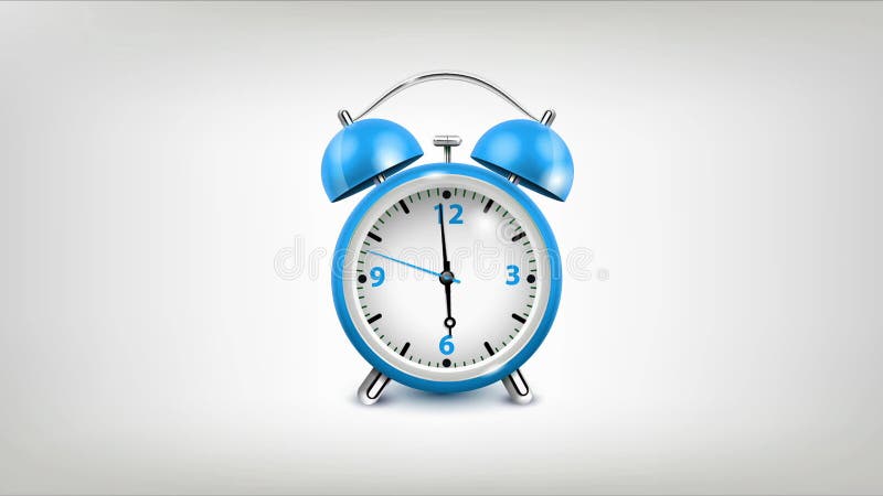 Time 06:00 Hours Blue Alarm Clock Stock Video - Video of features ...
