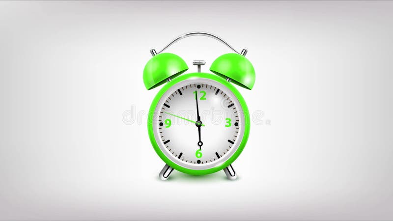 Time 06:00 Hours Green Alarm Clock Stock Video - Video of change ...