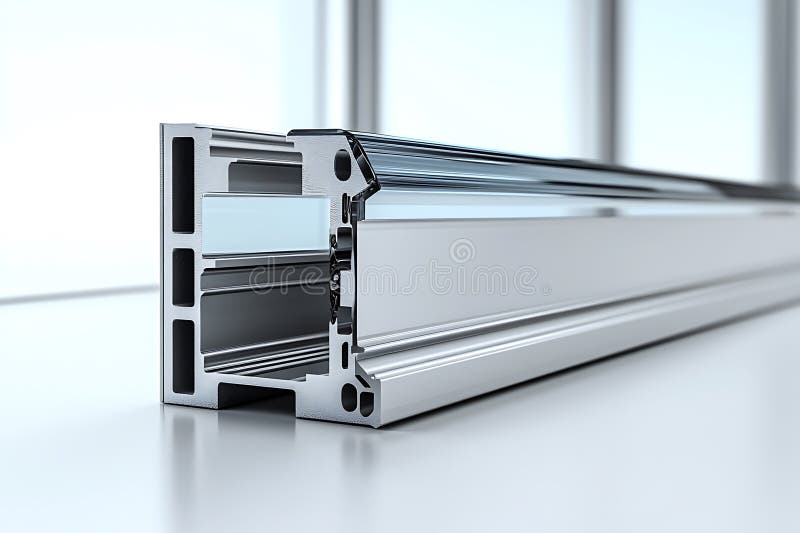 Aluminum Extrusion Profile, Silver Metal Section, Industrial ...