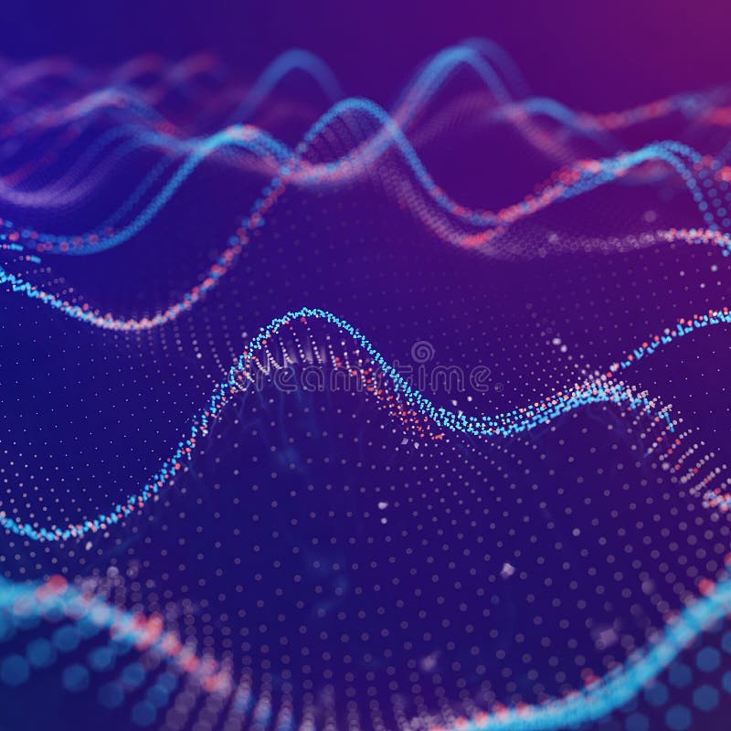 Dotted Wavy Lines on Purple Gradient, Abstract Pattern, Digital ...