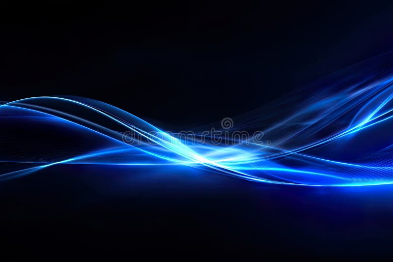 Abstract Blue Light Stream with Transparent Background, Elegant Wave ...