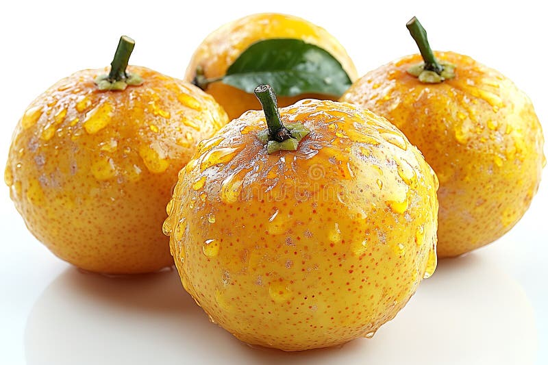 Four Juicy Rangpur Limes with Water Droplets on White Background ...
