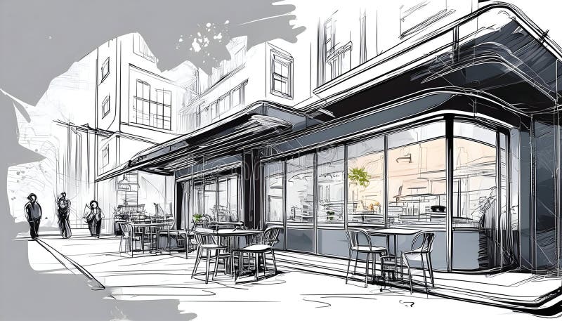 Features a Futuristic Scene of an Industrial Restaurants and Restaurant ...