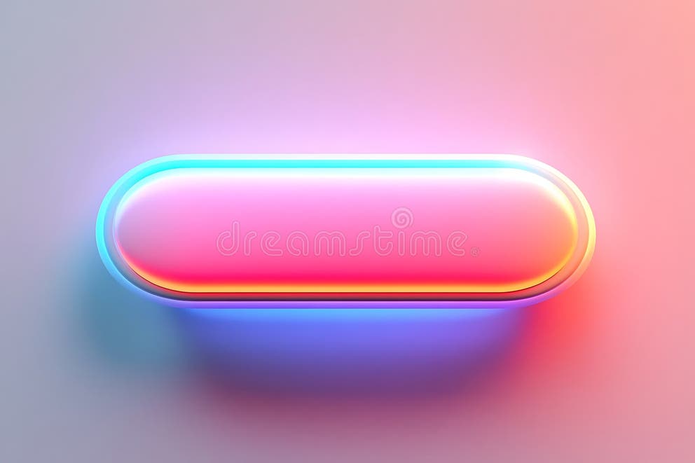 Glossy Pink Pill Shape with Vibrant Neon Border, Modern Element on Soft ...