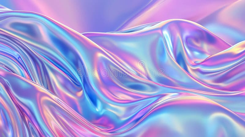 It Features Holographic Iridescent Surface and Wrinkled Vaporwave ...