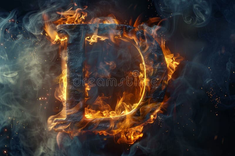 Fiery Letter D Blazing Alphabet, Hot Flames, Smoke Texture, Dramatic ...
