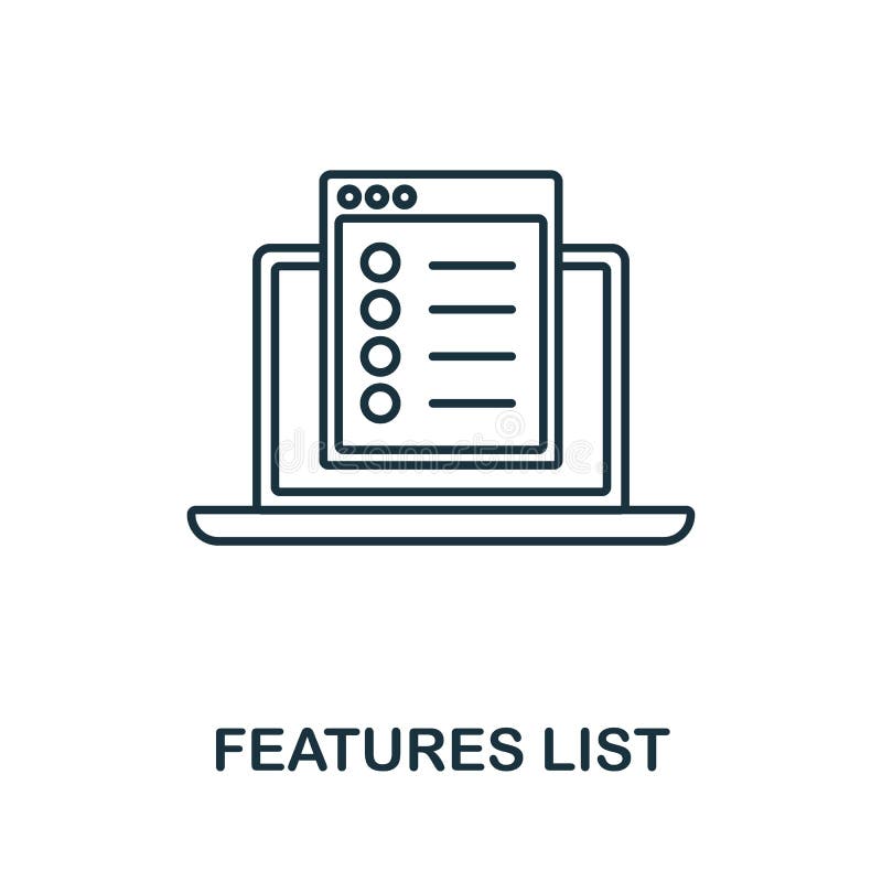 Features List Icon. Line Element from Graphic Design Collection. Linear ...
