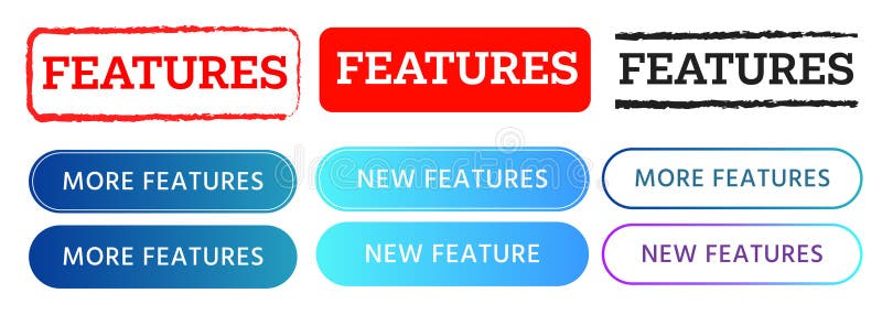 Features Rectangle Stamp Label Sticker and Button Element Decorative ...