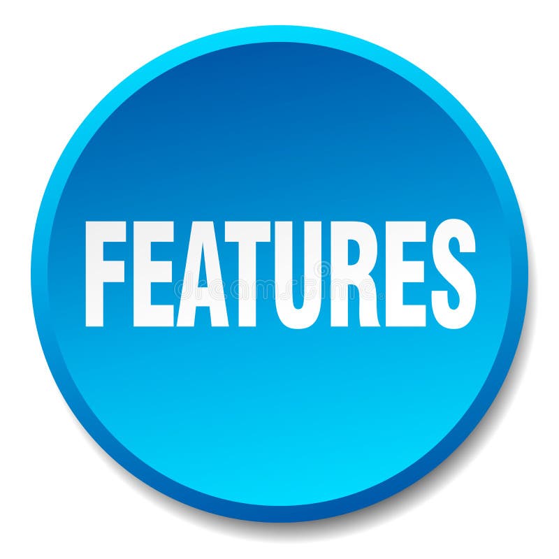 Features Round Green Sticker Stock Vector - Illustration of label ...