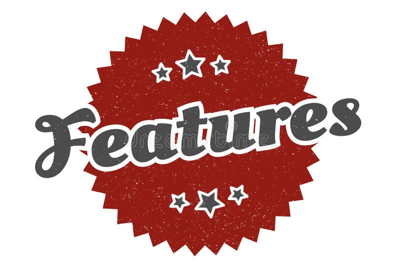 Features Sign. Features Vintage Retro Label Stock Vector - Illustration ...