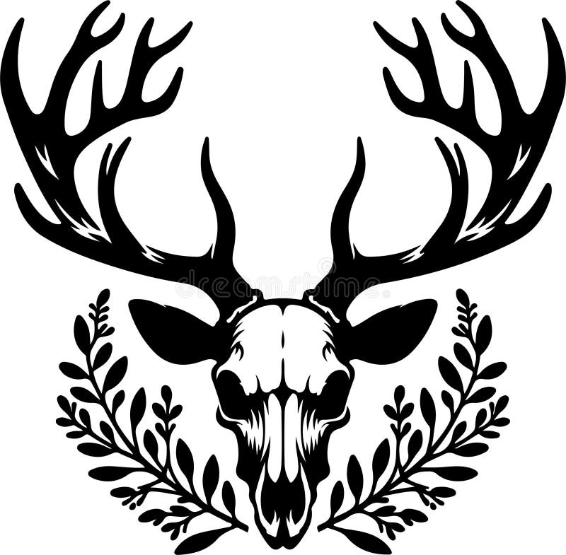 Antler Silhouette Illustration Design Stock Vector - Illustration of ...