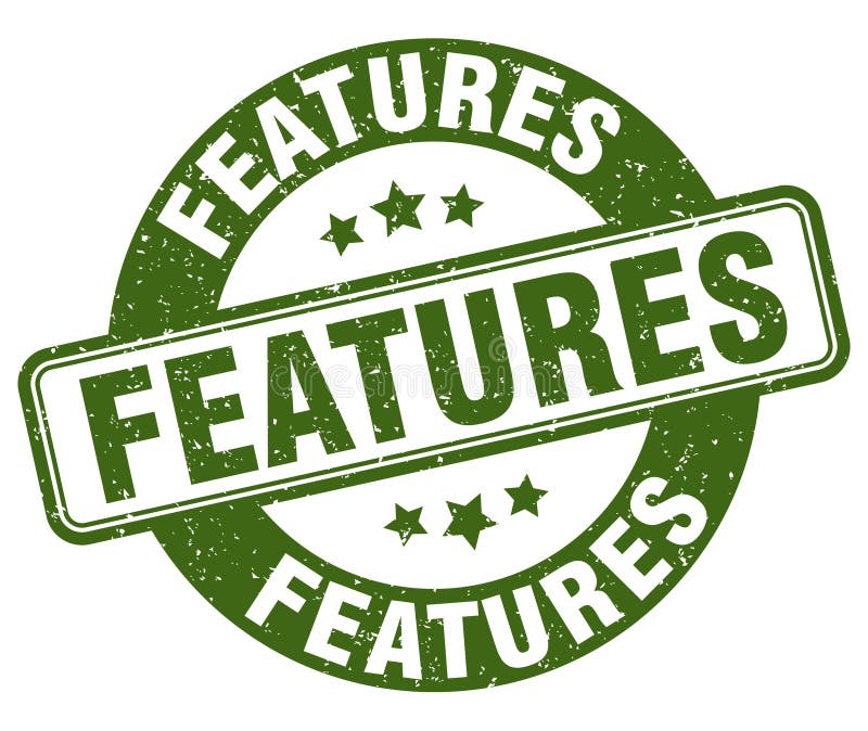 Features Stamp. Features Label. Round Grunge Sign Stock Vector ...