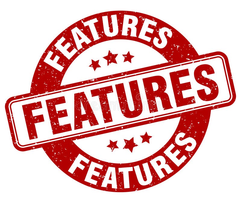 Features Stamp. Features Label. Round Grunge Sign Stock Vector ...