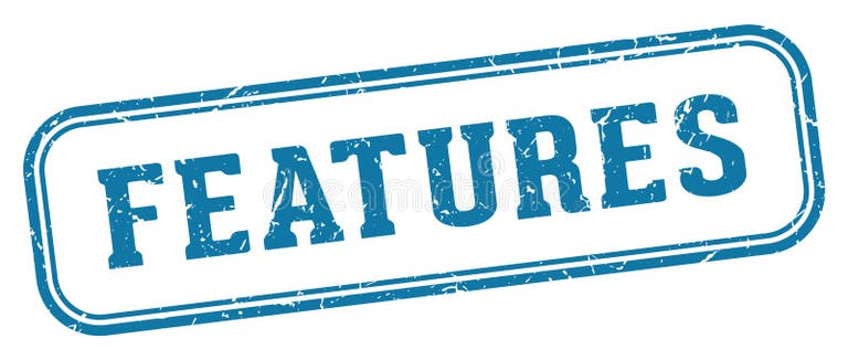 Features Stamp. Features Rectangular Stamp on White Background Stock ...