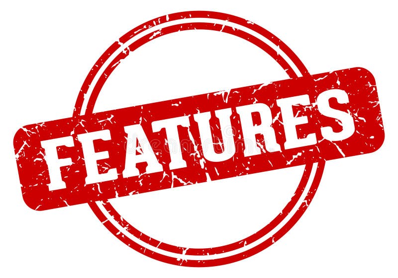 Features stamp stock vector. Illustration of vector - 347685580