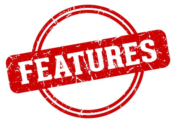 Features stamp stock vector. Illustration of vector - 347685580