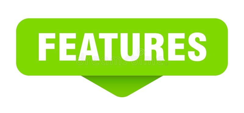 Features Sticker. Features Sign on Transparent Background Stock Vector ...