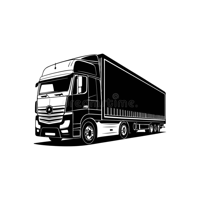 Cargo Lorry Silhouette Vector Design Artwork Stock Illustration ...