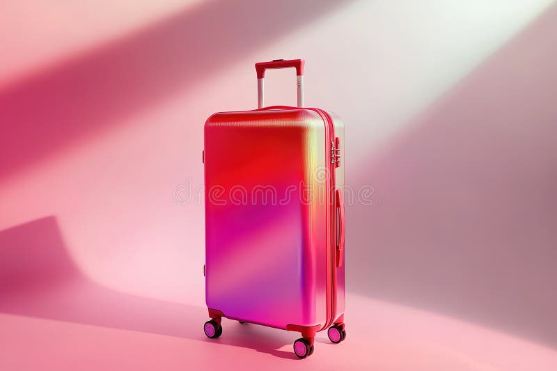Modern Pink Luggage, Hardshell Suitcase with Retractable Handle on Pink ...