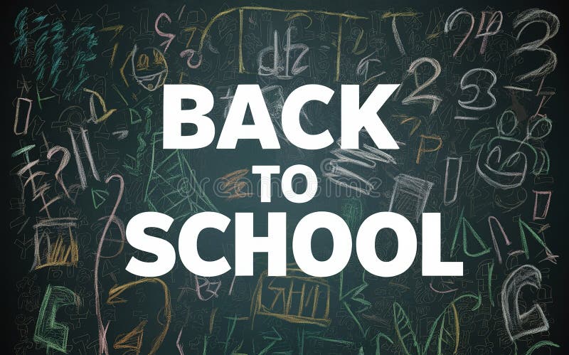 It Features the Text "BACK TO SCHOOL" Written in Large, White Chalk ...