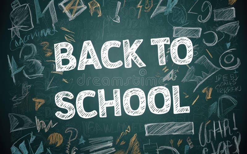It Features the Text "BACK TO SCHOOL" Written in Large, White Chalk ...