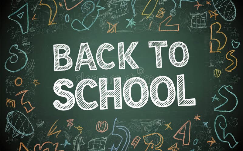 It Features the Text "BACK TO SCHOOL" Written in Large, White Chalk ...