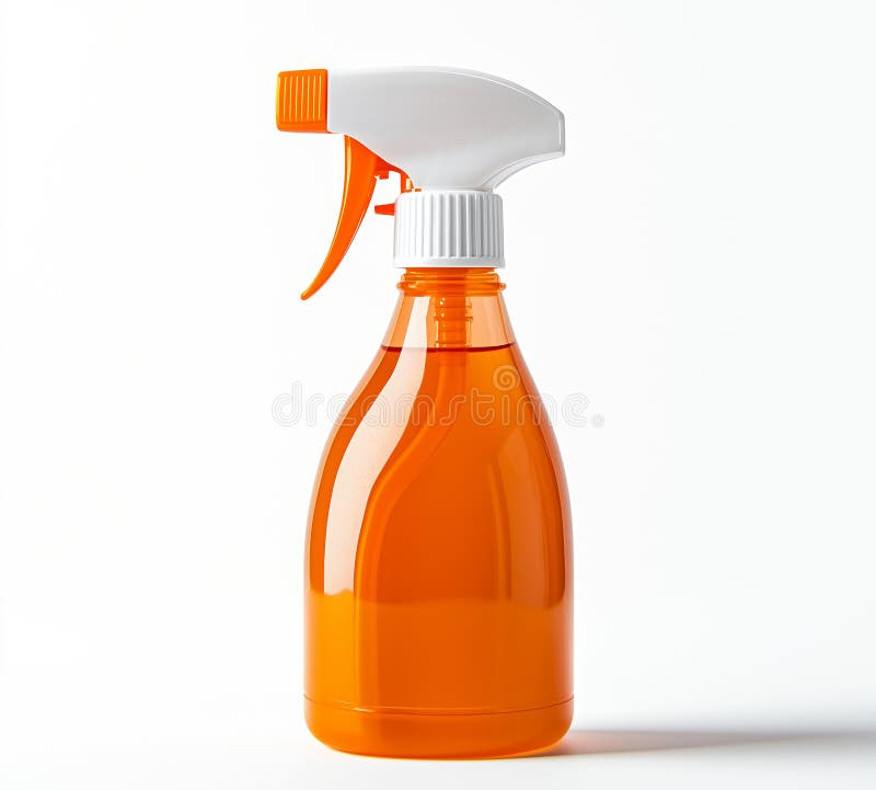 Orange Spray Bottle, White Nozzle, Trigger, Container, Liquid, Plain ...
