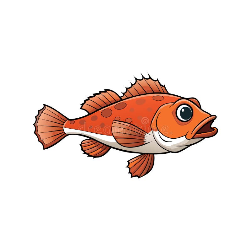 Vibrant Gopher Rockfish in Underwater Scene Stock Illustration ...