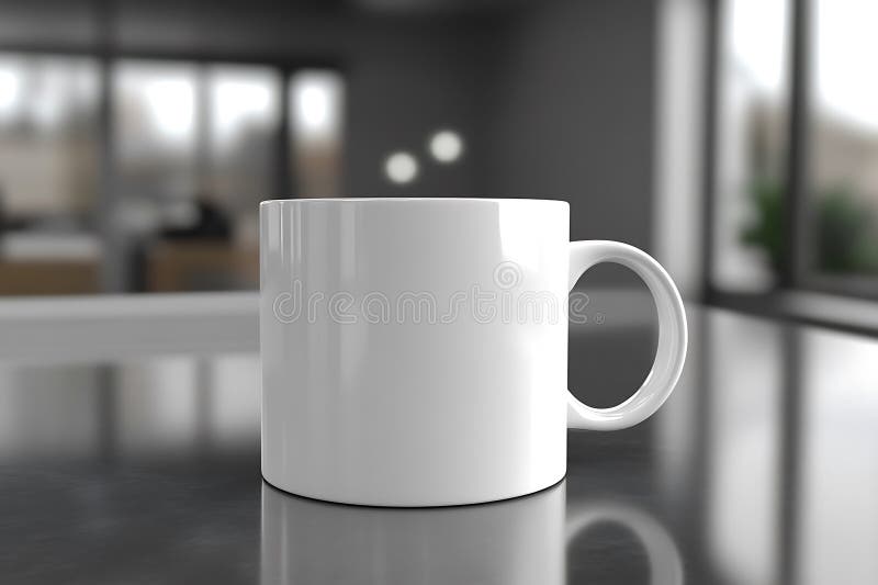 White Ceramic Mug on Dark Surface Clean Background, Simple Object ...