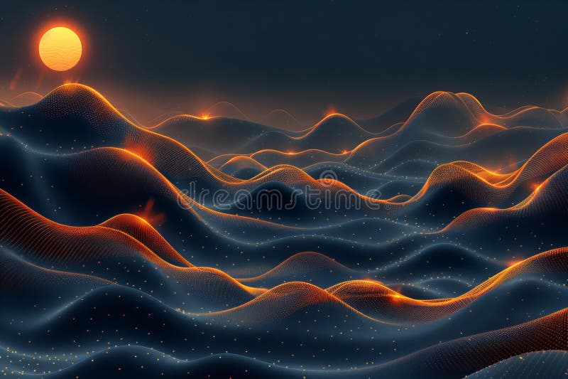 Featuring a Abstract Abstract Gold Lines Wave Patterns on a Navy Blue ...