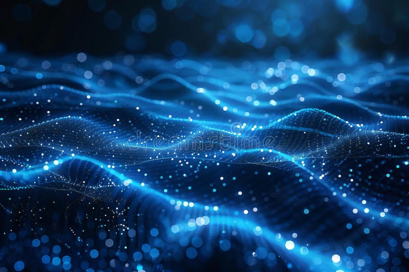 Featuring a Abstract Dark Blue Background with Glowing Connections and ...