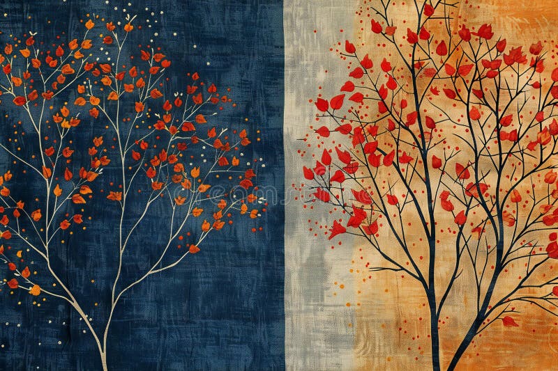 Featuring a Abstract Fabric with Tree Prints on it, High Quality, High ...