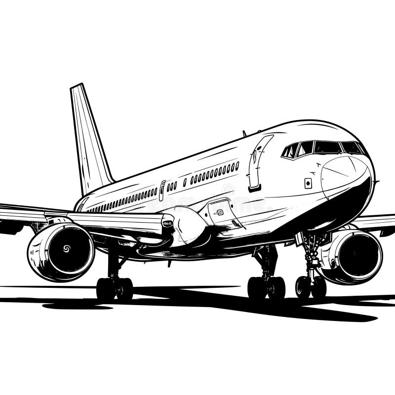 Featuring Airplane Icon in Minimal Linear Style on White Background ...