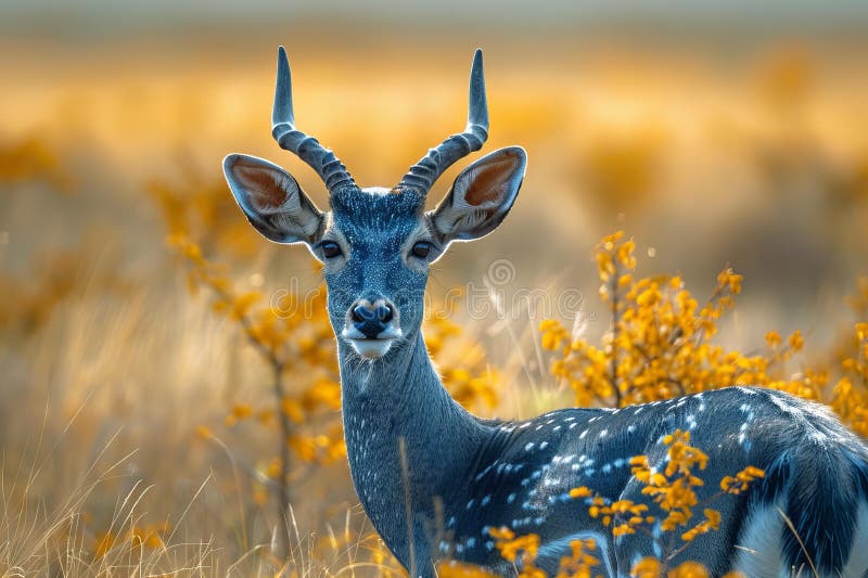 Featuring a Armoured Black Buck in a Field and Savanna, High Quality ...