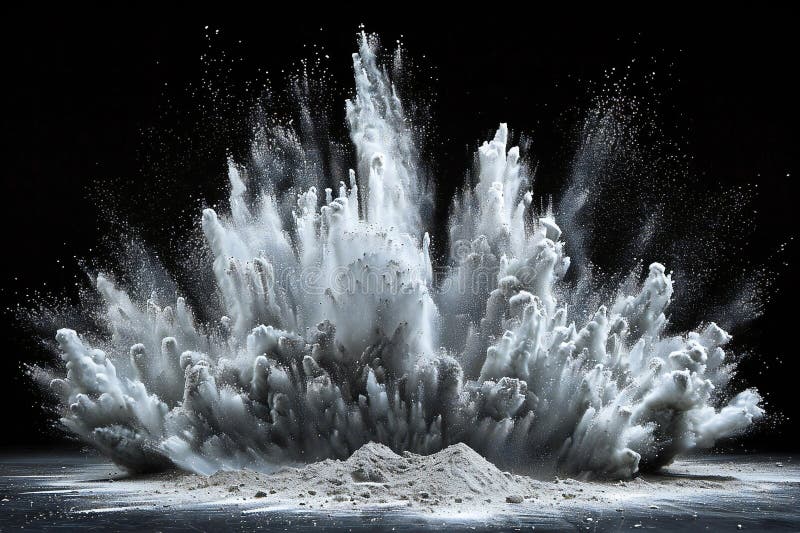 Featuring a Black Background Has a Very Large Splash of Spray Powder ...