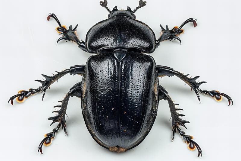 Featuring a Black Beetle Isolated on White Background, Studio Shot ...