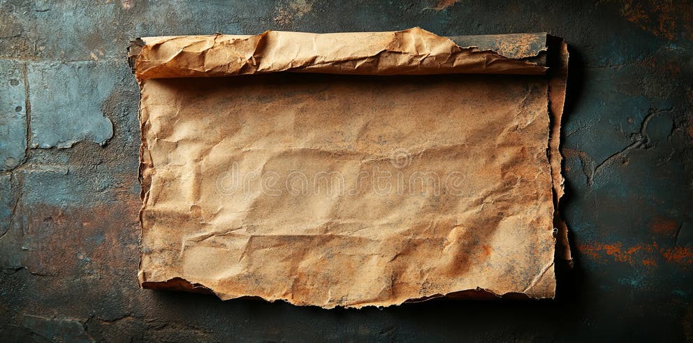 Featuring Blank and Stained Parchment Paper Set Against a Black ...