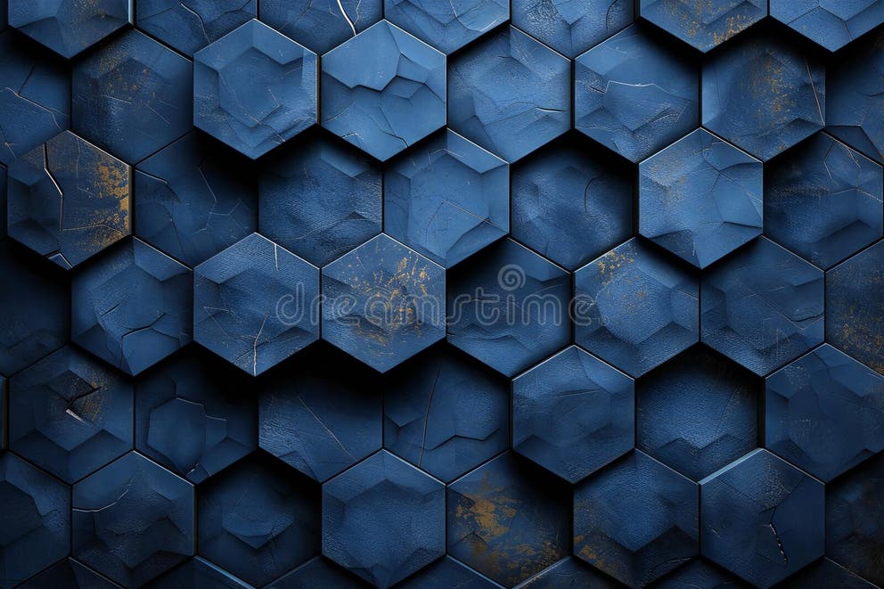 Featuring a Blue Background with Dark Blue Hexagon Grid Pattern, Dark ...