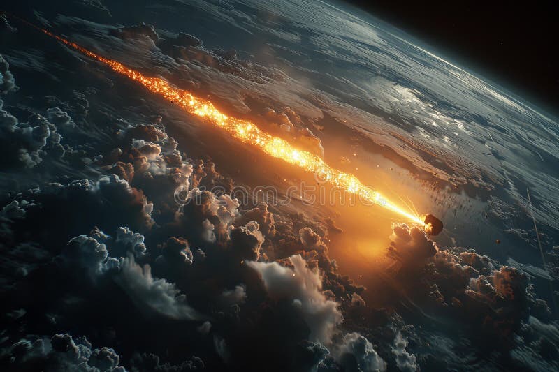 Featuring a Burning Asteroid Falling from the Sky, Seen Over Earth S ...
