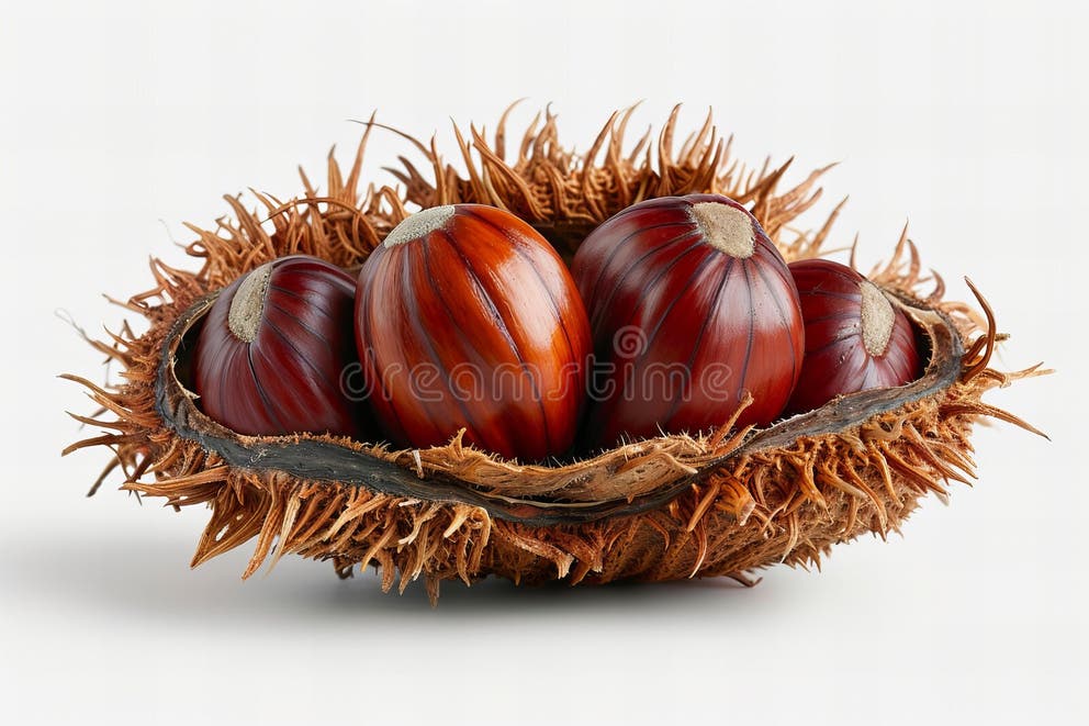 Featuring a Chestnut in Its Shell, White Background, High Resolution ...
