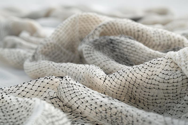 Featuring a Close Up of Fishing Nets on a White Background, with a ...