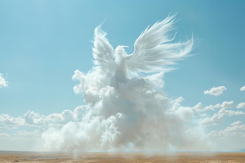 Angel Flying in the Sky. Angel-shaped Cloud Stock Photo - Image of ...